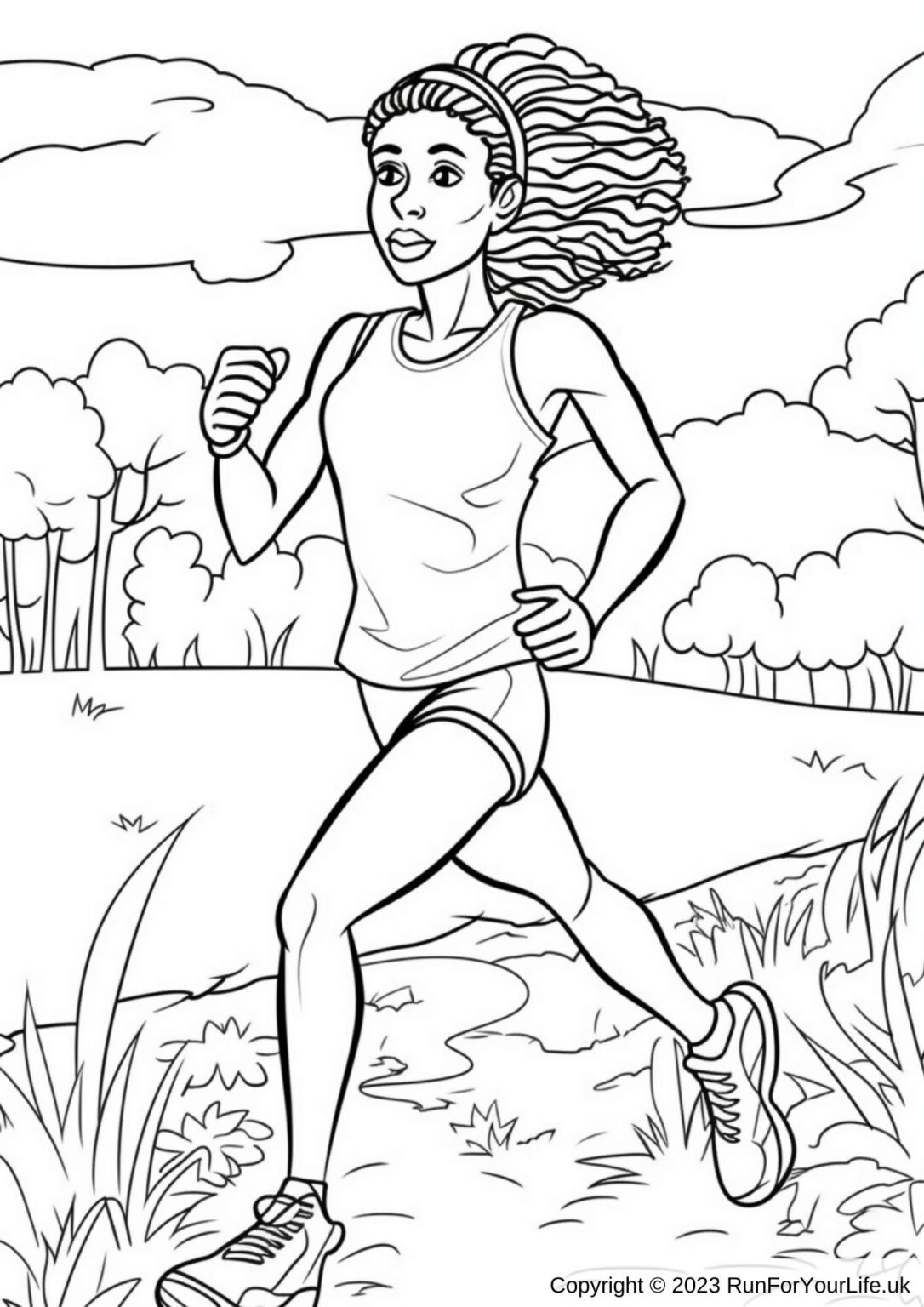 Running Colouring Pages | Run For Your Life